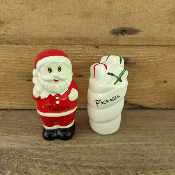 unknown | Dining | Vintage Ceramic Santas Packages Salt And Pepper ...